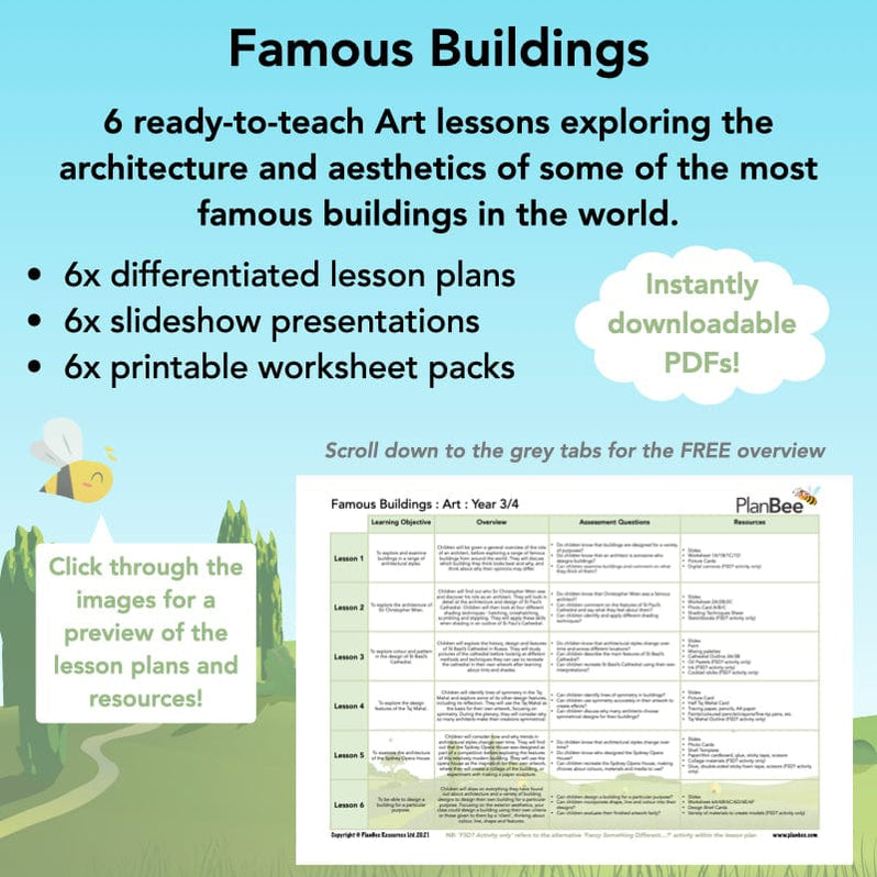 Downloadable KS2 Famous Buildings Art Lessons by PlanBee