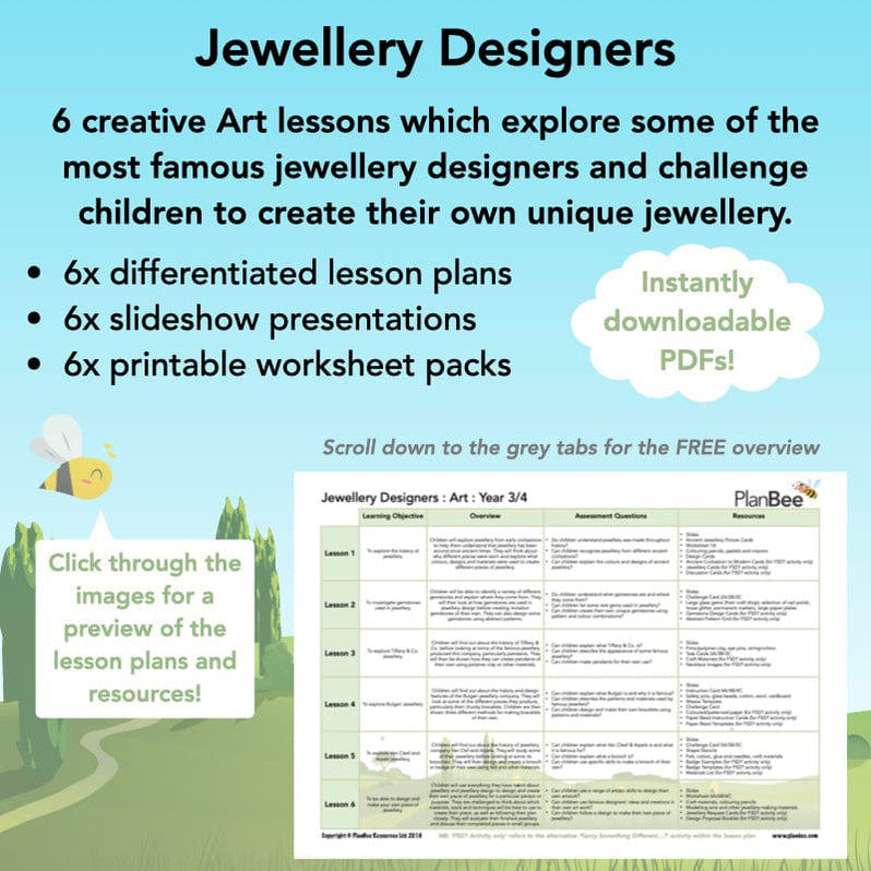 Jewellery Designers KS2 Art & Design Lessons by PlanBee