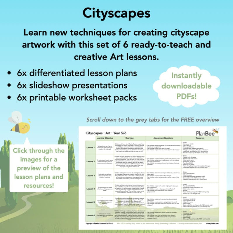 Cityscapes Art Lessons for KS2 created by PlanBee