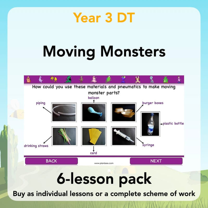 Moving Monsters Year 3 KS2 Pneumatics Lessons by PlanBee