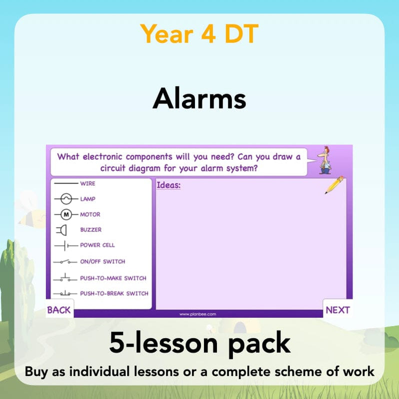 Alarms - Electrical Circuits: DT Primary Resources - PlanBee KS2