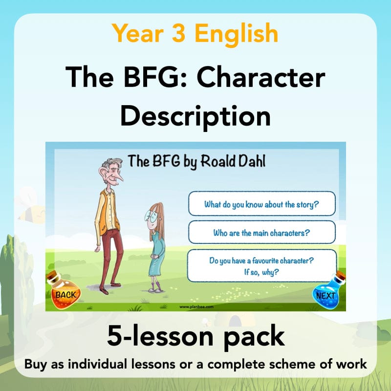 The BFG Character Description KS2 Year 3 Planning by PlanBee