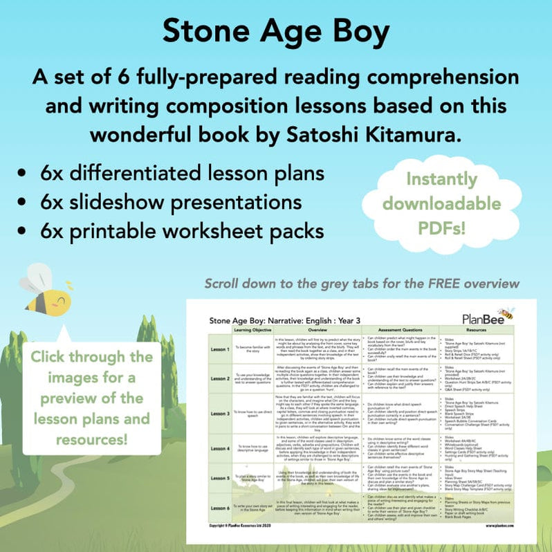 The Stone Age Boy Planning KS2 | Year 3 English Lessons — PlanBee