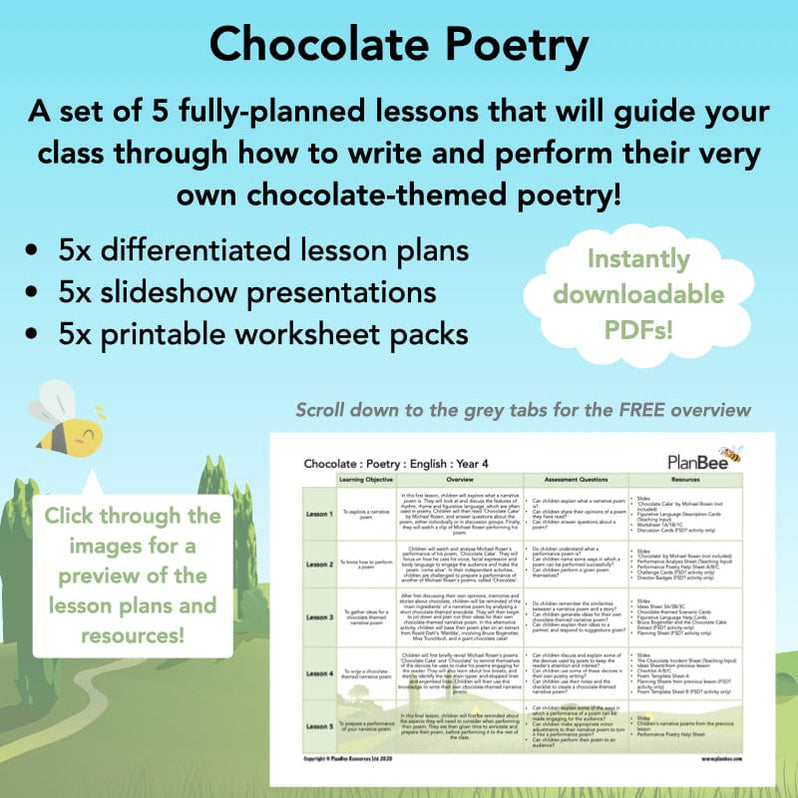 Chocolate Poetry KS2 | Poetry Year 4 — PlanBee