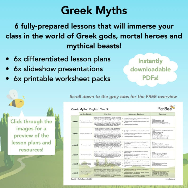 Greek Myths KS2 English Lessons | Year 5 | PlanBee