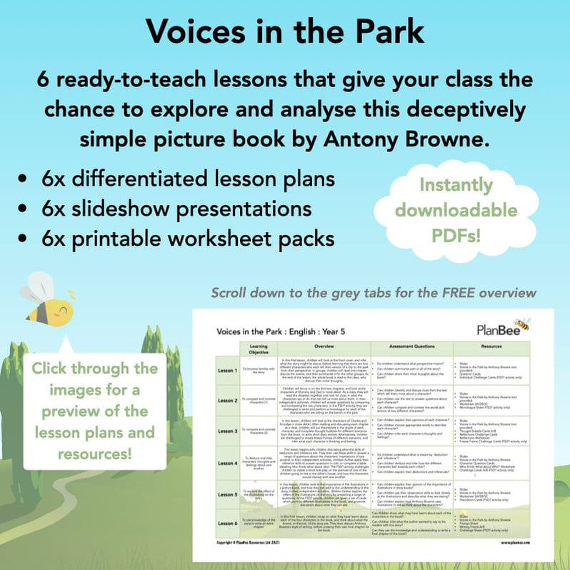 Voices in the Park Activities | Year 5 English lessons | PlanBee
