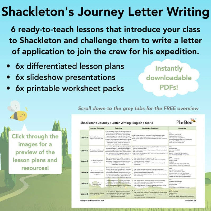 Shackleton's Journey KS2 English Lesson Pack by PlanBee