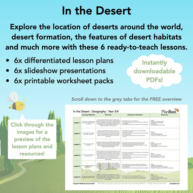 In the Desert KS2 Geography Lesson Pack — PlanBee