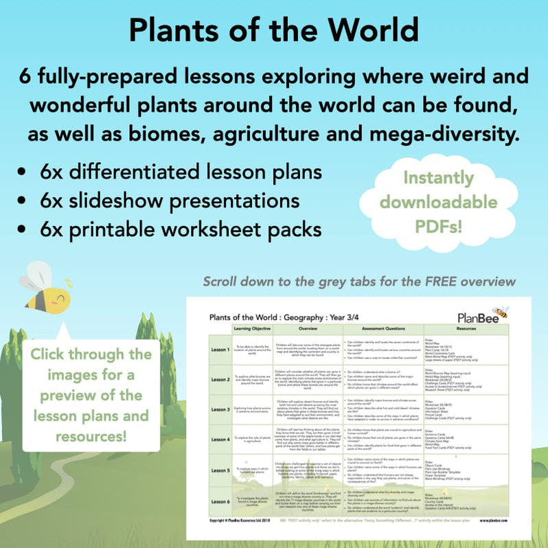 Plants of the World: Plants KS2 Geography lessons by PlanBee