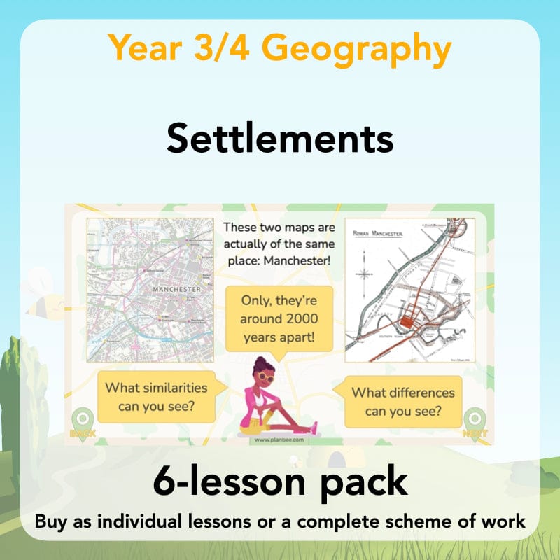 Settlements KS2 Geography Lessons for Year 3/4 by PlanBee