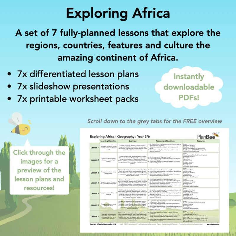 Exploring Africa KS2 Geography lessons for Year 5 & Year 6 — PlanBee
