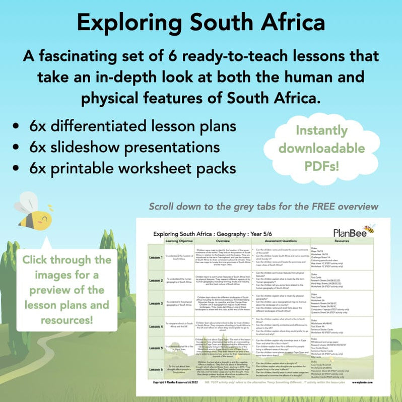 Exploring South Africa KS2 Geography Planning Pack | PlanBee