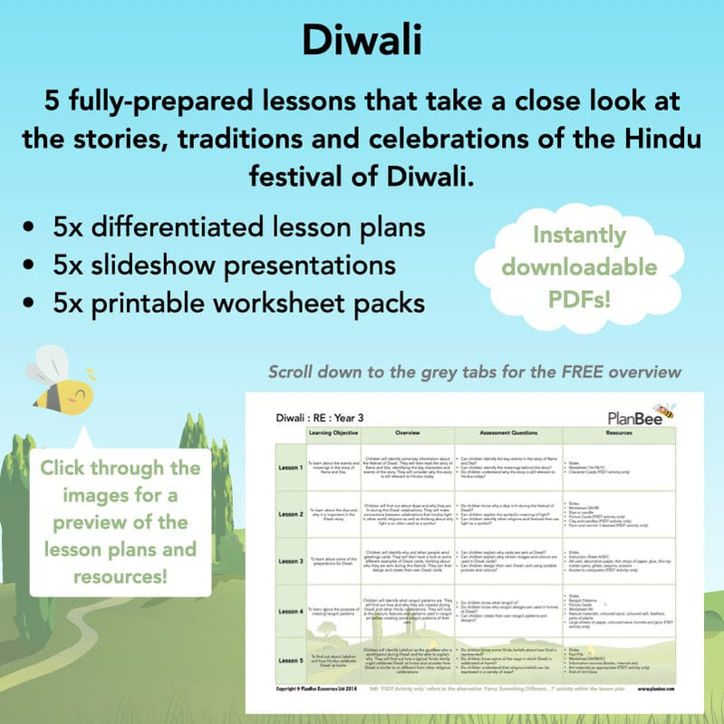 Downloadable Diwali Resources for KS1 and KS2 by PlanBee