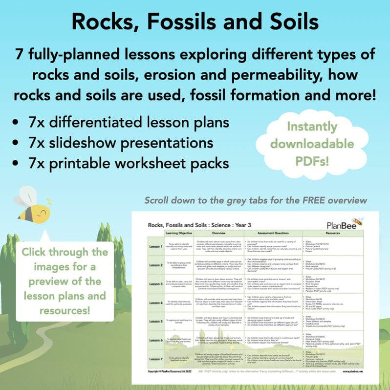 Year 3 Rocks, Fossils and Soils | PlanBee Science Planning