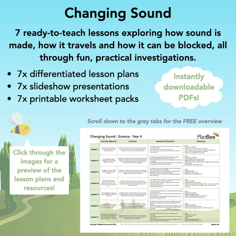 Changing Sounds KS2 Year 4 Science Planning | PlanBee