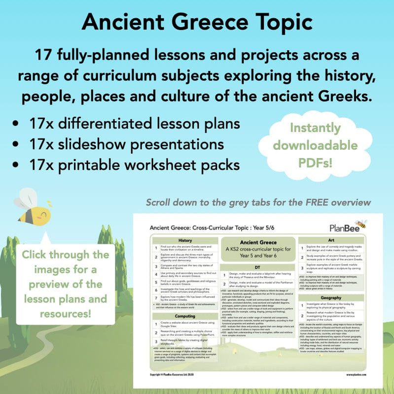 Ancient Greek Activities KS2 Lesson Resources by PlanBee