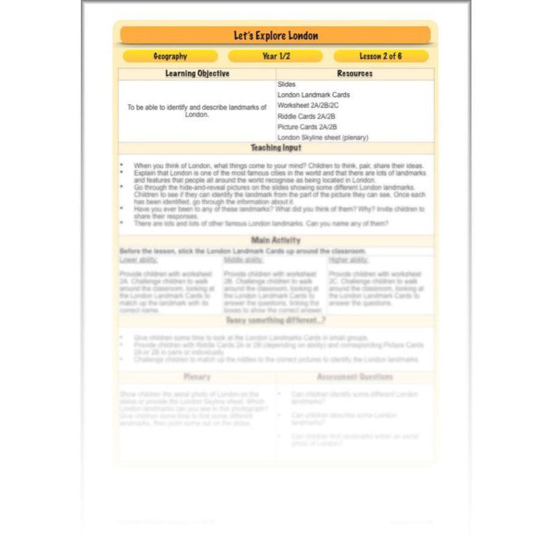 Let's Explore London Topic KS1 Geography Lessons by PlanBee