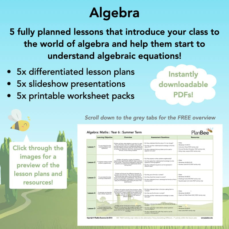 Algebra: simple algebra lesson planning for Year 6 — PlanBee