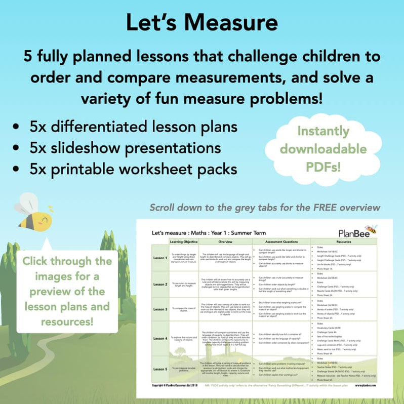 Let’s Measure Year 1 Maths Planning — PlanBee