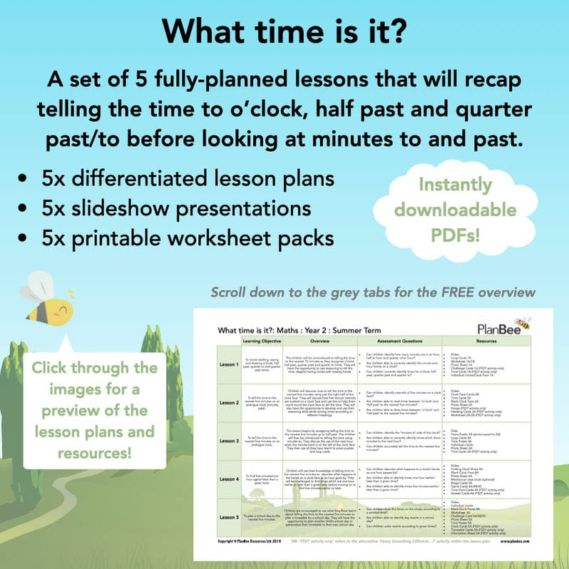 Time Year 2 | What time is it? Maths Lessons for KS1 — PlanBee