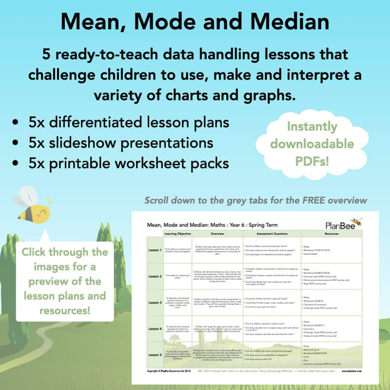 Maths Data Handling Statistics KS2 and KS1 Lessons | PlanBee