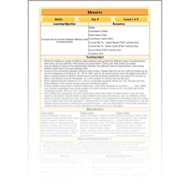 Measures Year 6 Maths Lesson Planning and Resources — PlanBee