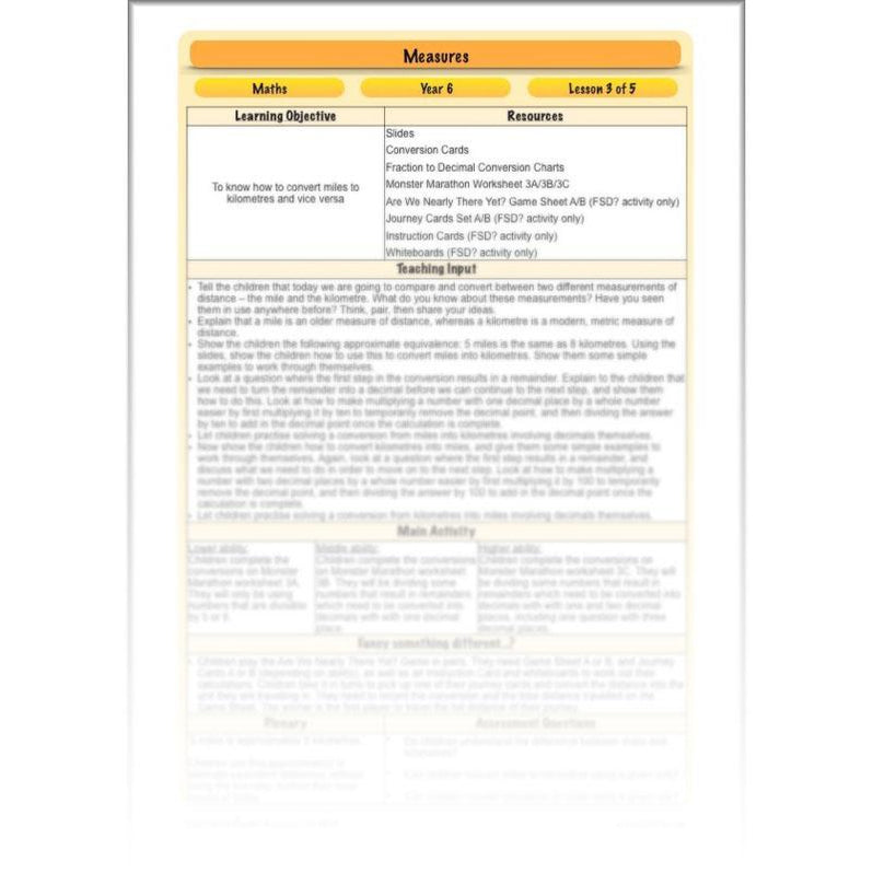 Measures Year 6 Maths Lesson Planning and Resources — PlanBee