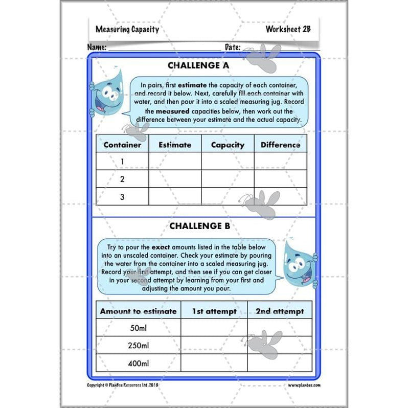 Measuring Capacity KS2 Year 4 Maths Lesson Planning Pack — PlanBee