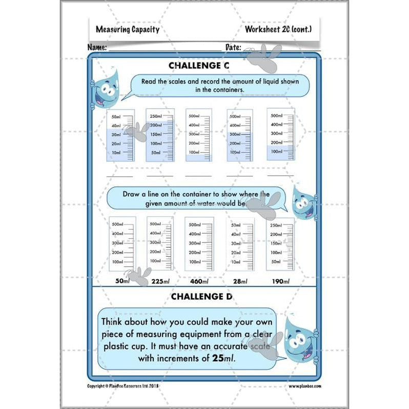 Measuring Capacity KS2 Year 4 Maths Lesson Planning Pack — PlanBee