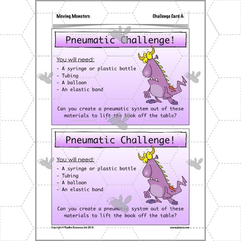 Moving Monsters Year 3 KS2 Pneumatics Lessons by PlanBee