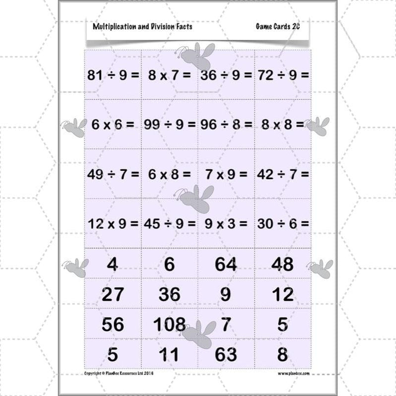 Multiplication and Division Facts Year 4 Maths by PlanBee
