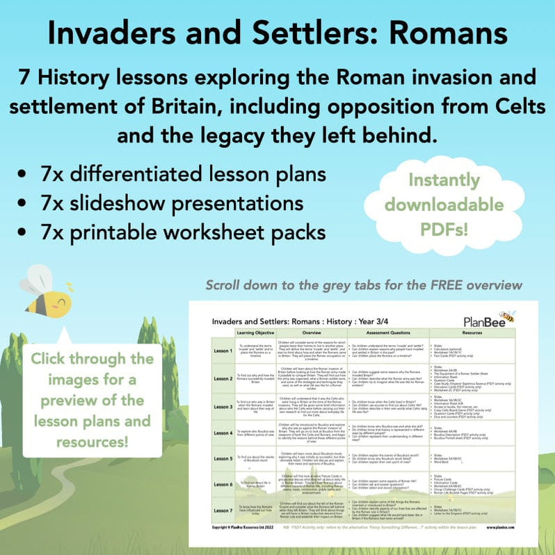 Roman Invasion of Britain KS2 Invaders and Settlers | PlanBee