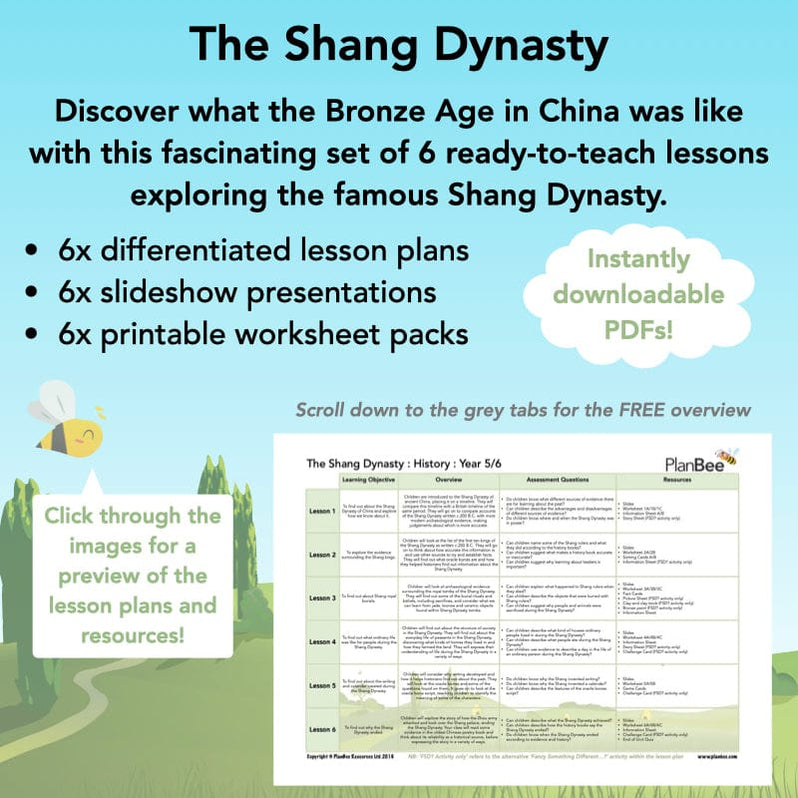 Shang Dynasty KS2 Lesson Pack for Year 5 & 6 by PlanBee