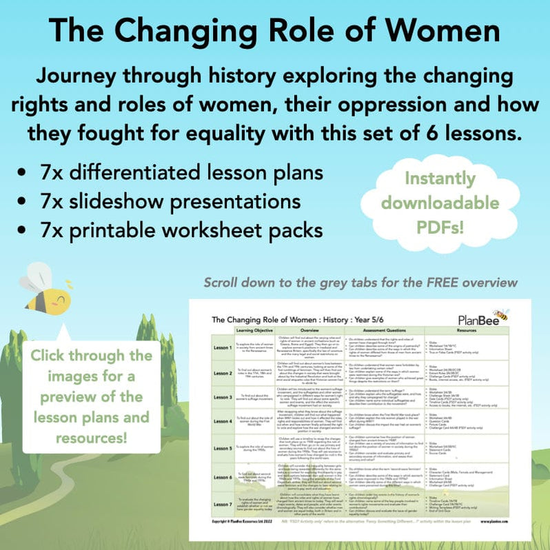 The Changing Role of Women KS2 History Resources by PlanBee