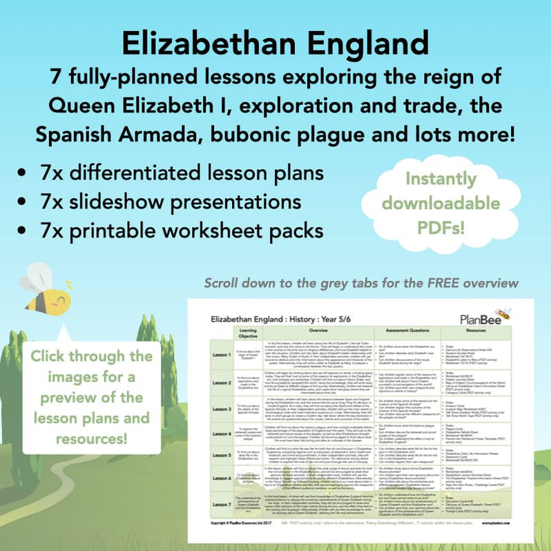 Life in Elizabethan England KS2 History Lessons by PlanBee