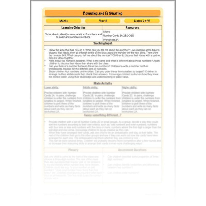 Rounding and Estimating Year 3 Maths Lessons by PlanBee
