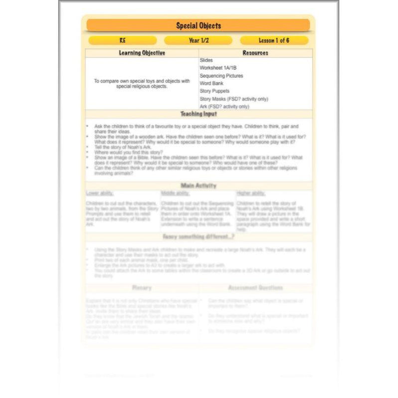 Special Objects KS1 Year 1 World Religions RE by PlanBee