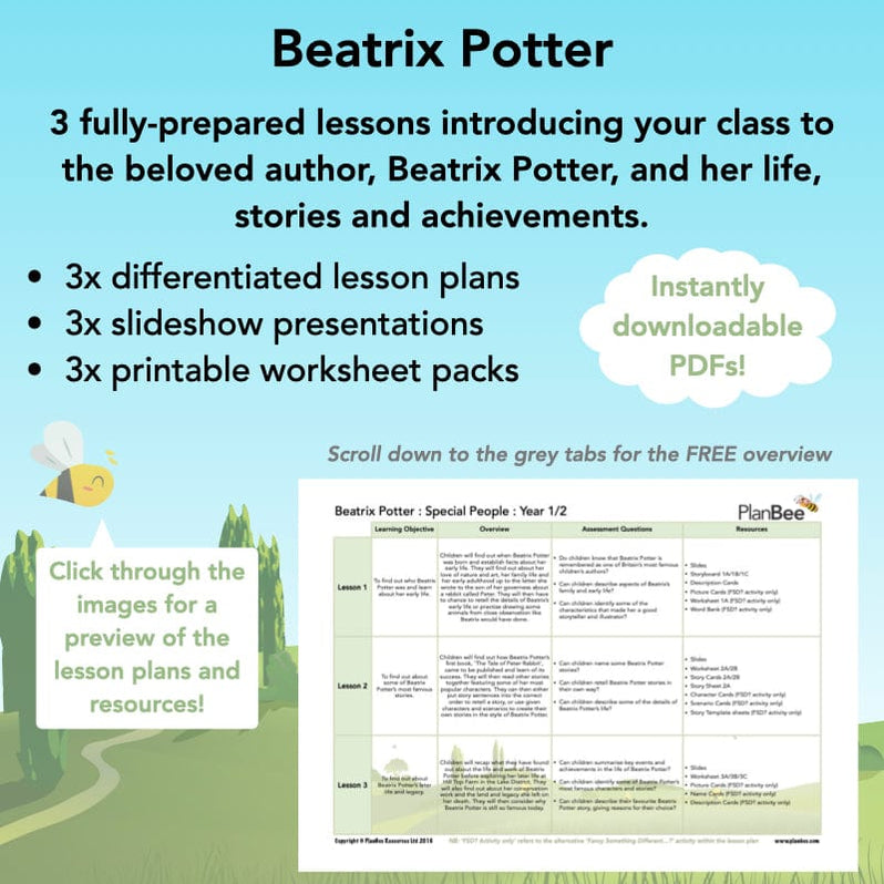 Beatrix Potter KS1 Lesson Plans and Resources by PlanBee
