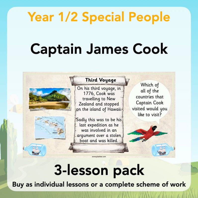 Captain Cook KS1 lesson pack for kids by PlanBee