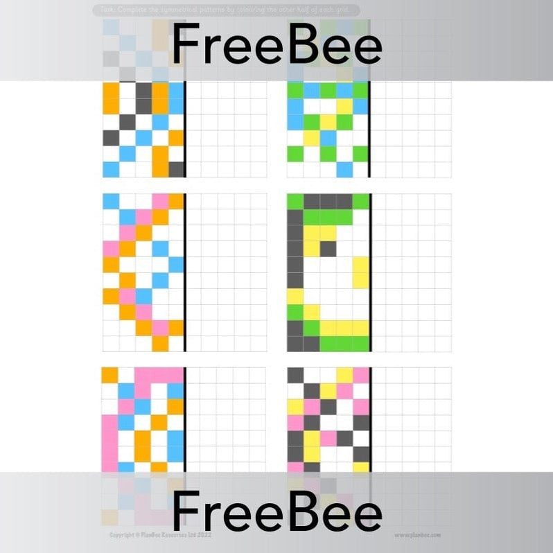 Symmetrical Patterns KS1 KS2 FREE Worksheets by PlanBee