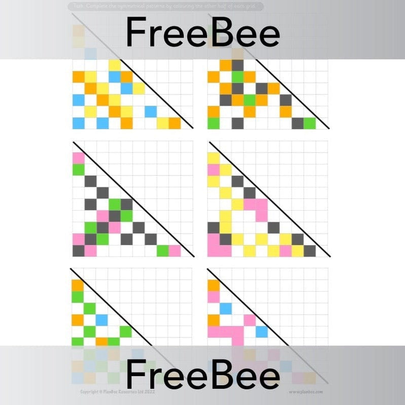Symmetrical Patterns KS1 KS2 FREE Worksheets by PlanBee
