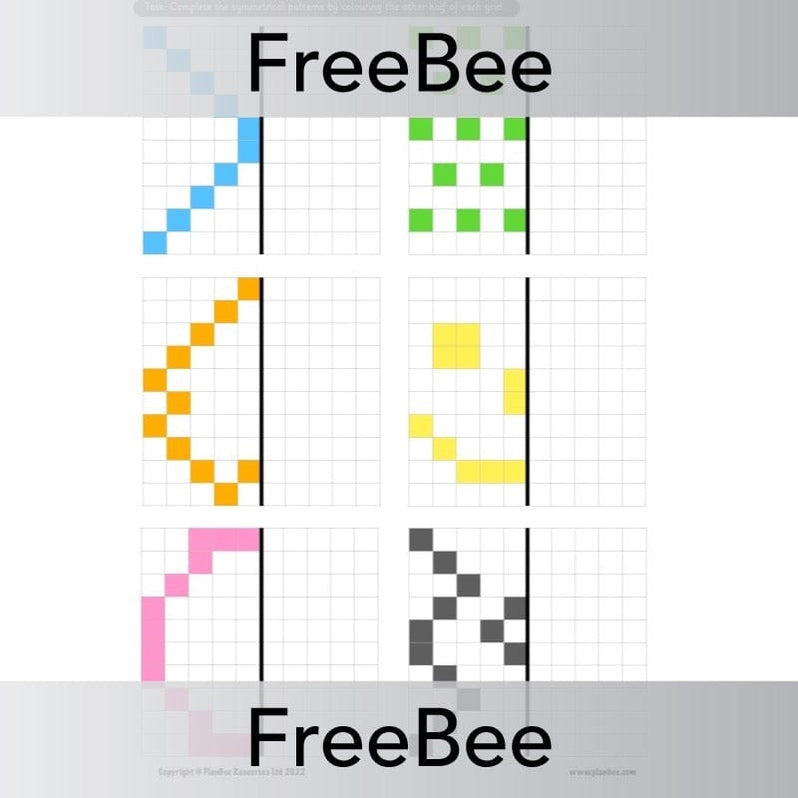 Symmetrical Patterns KS1 KS2 FREE Worksheets by PlanBee