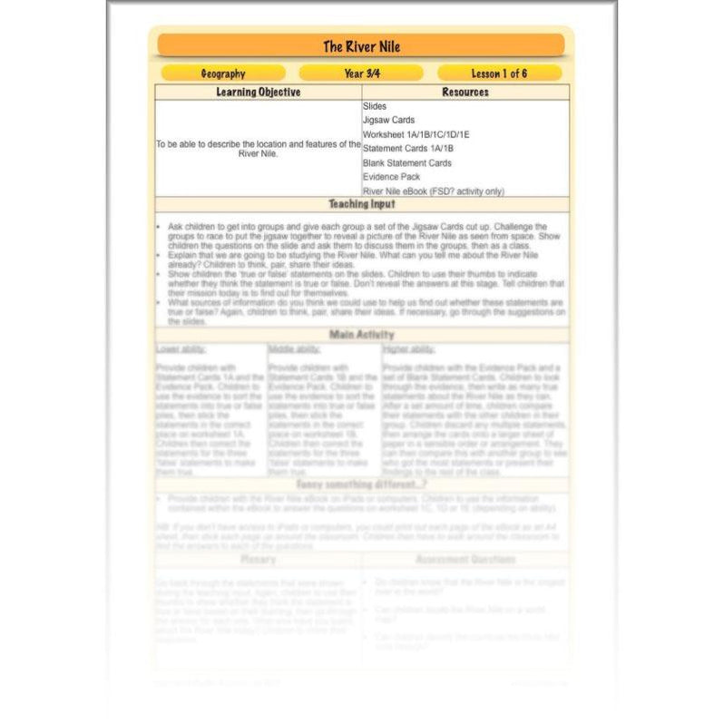 The River Nile KS2 Geography Lessons created by PlanBee