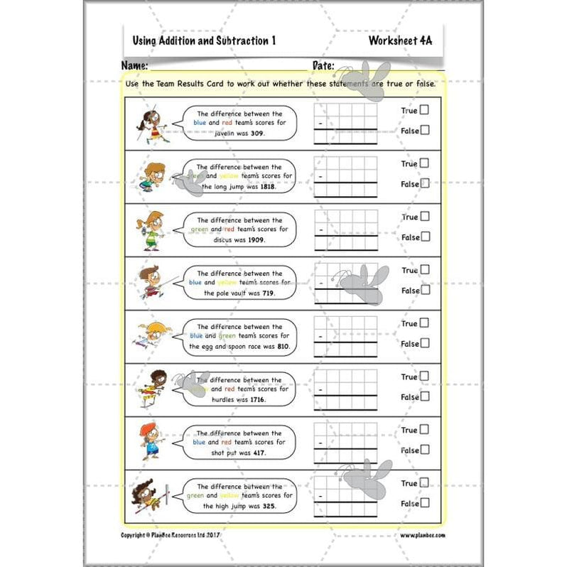 Using Addition and Subtraction Year 4 Maths by PlanBee