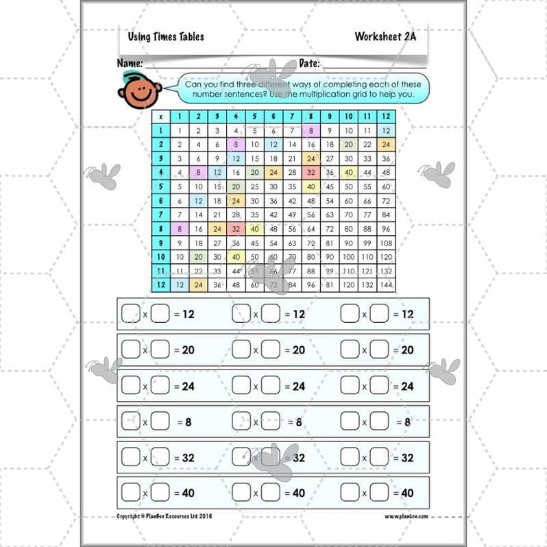 Using Times Tables: Year 3 PlanBee Maths Multiplication & Division