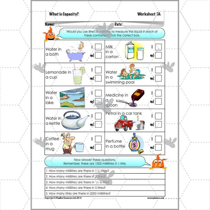 What is Capacity? KS2 Maths Measurement Planning Year 3 — PlanBee