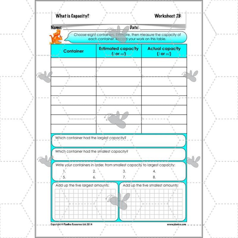 What is Capacity? KS2 Maths Measurement Planning Year 3 — PlanBee
