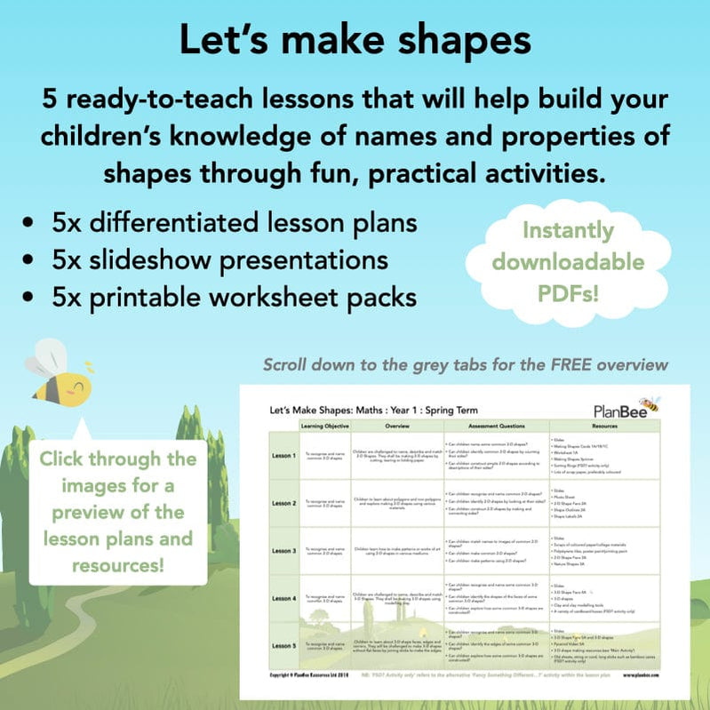 Properties of Shapes KS1 and KS2 Maths lessons by PlanBee