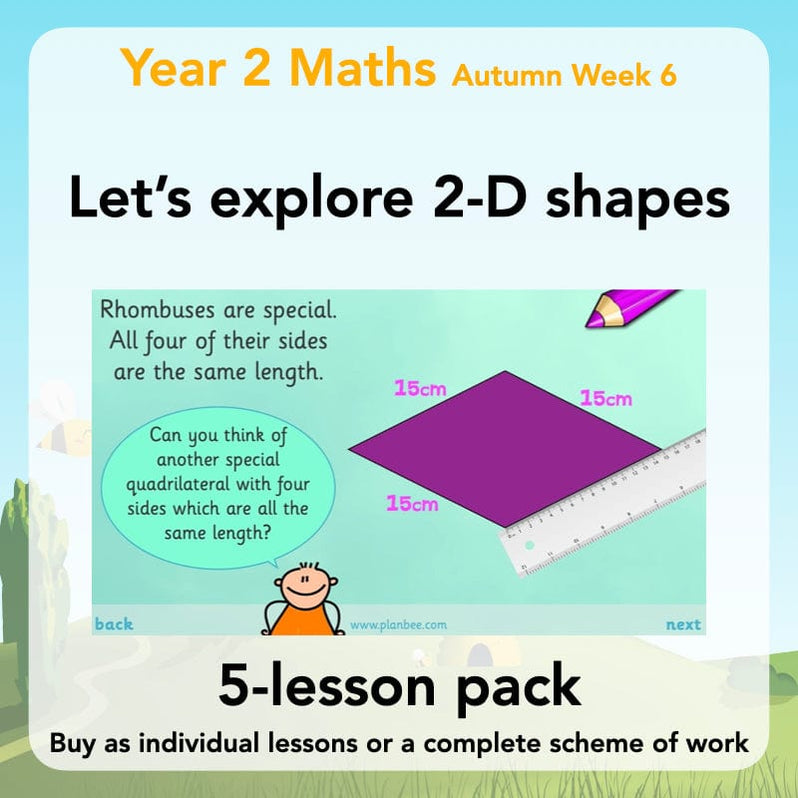 Properties of 2D Shapes Year 2 Maths Lessons by PlanBee