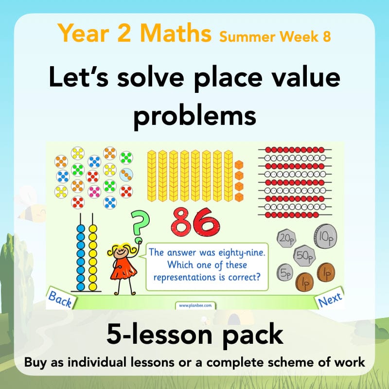 Let's Solve Place Value Problems Year 2 Maths by PlanBee